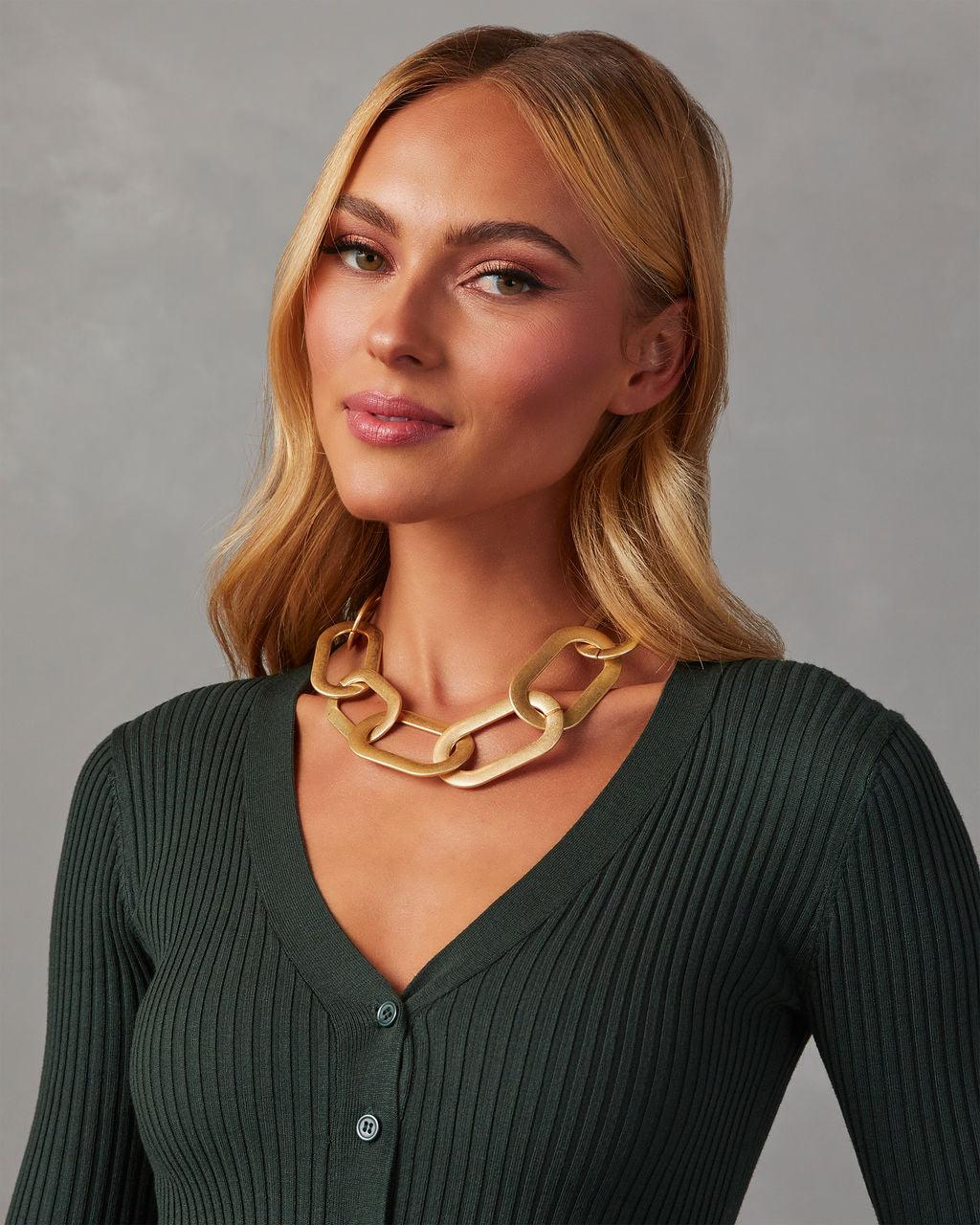 Sophina Oversized Chain Link Necklace – Coveclover